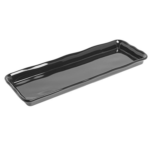 Elite Global Solutions M618-B Heavyweight Black Melamine Display Tray - 17 1/2 L x 6 1/2 W x 1 1/2 H