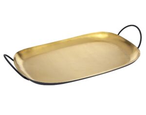 godinger serving tray platter - black and gold