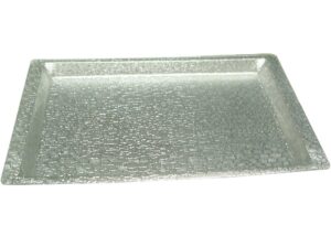 winco acrylic rectangular textured tray, silver