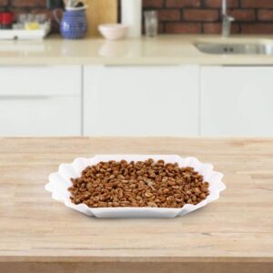 Coffee Bean Tray, Food Coffee Bean Display Dish Sample Tray Storage Container Kitchen Accessory(White)