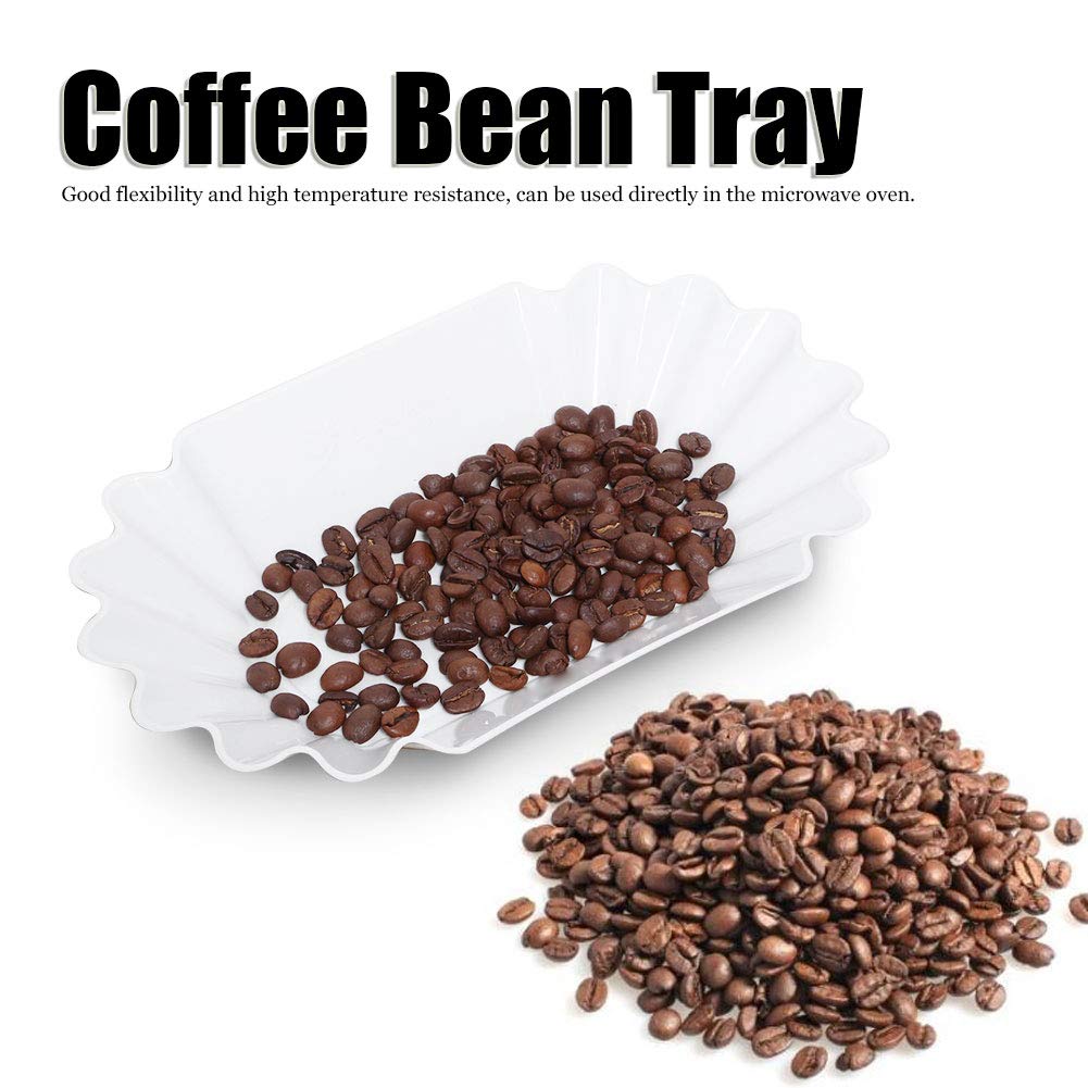 Coffee Bean Tray, Food Coffee Bean Display Dish Sample Tray Storage Container Kitchen Accessory(White)