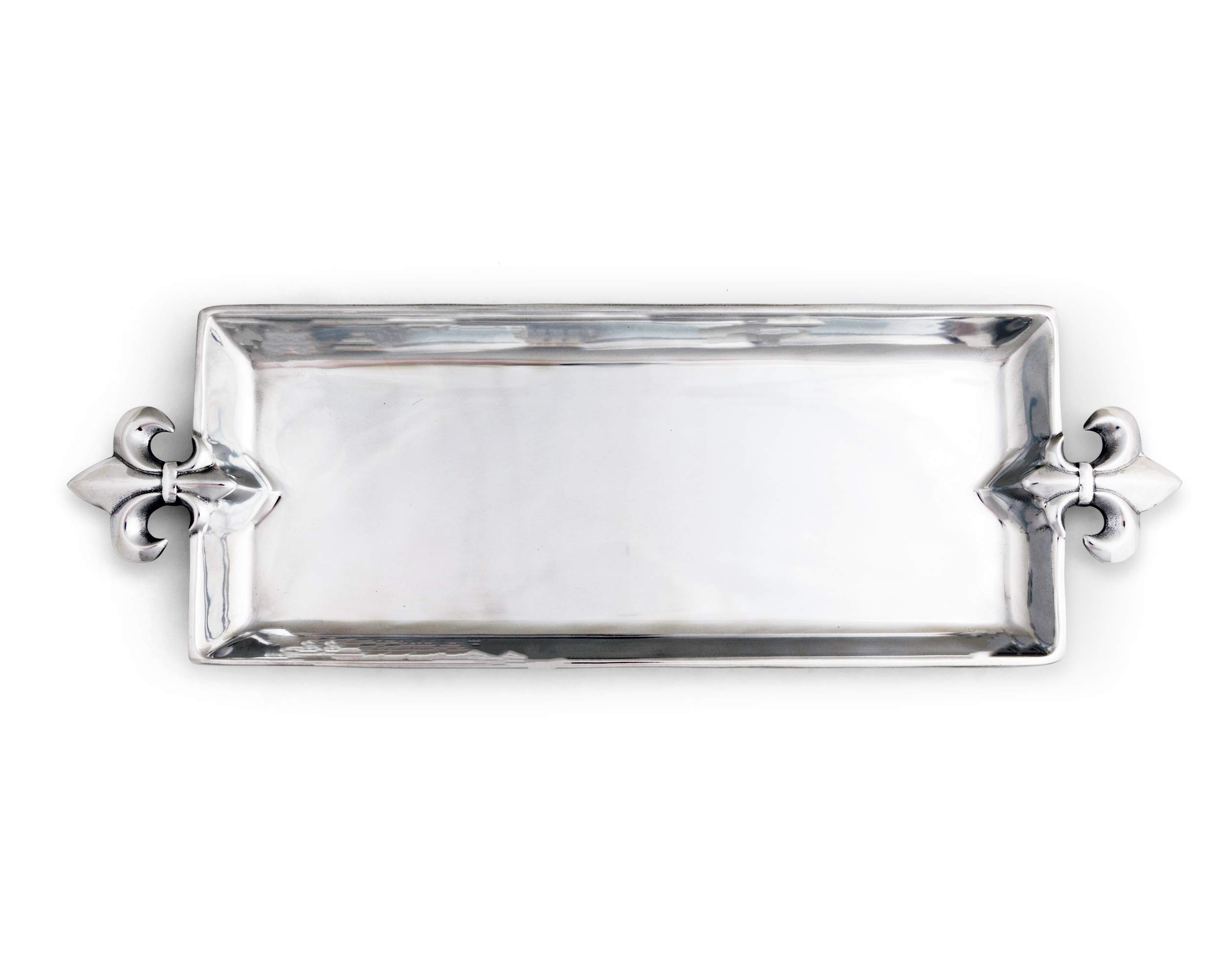 Arthur Court Aluminum/Metal French Lily Fleur-De-LYS Oblong Food Serving Tray 21 inch x 7 inch