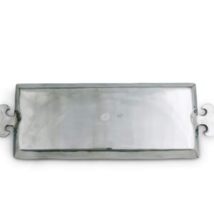 Arthur Court Aluminum/Metal French Lily Fleur-De-LYS Oblong Food Serving Tray 21 inch x 7 inch