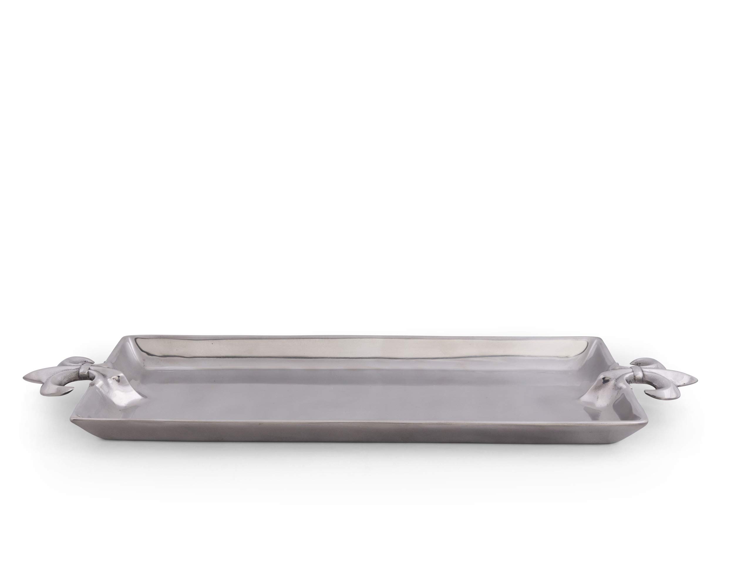 Arthur Court Aluminum/Metal French Lily Fleur-De-LYS Oblong Food Serving Tray 21 inch x 7 inch