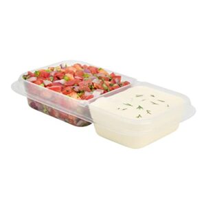 restaurantware trays only: futura 15.2 ounce trays for containers 100 microwavable trays for 24 34 and 44 ounce containers - containers sold separately 2 compartments clear plastic food trays