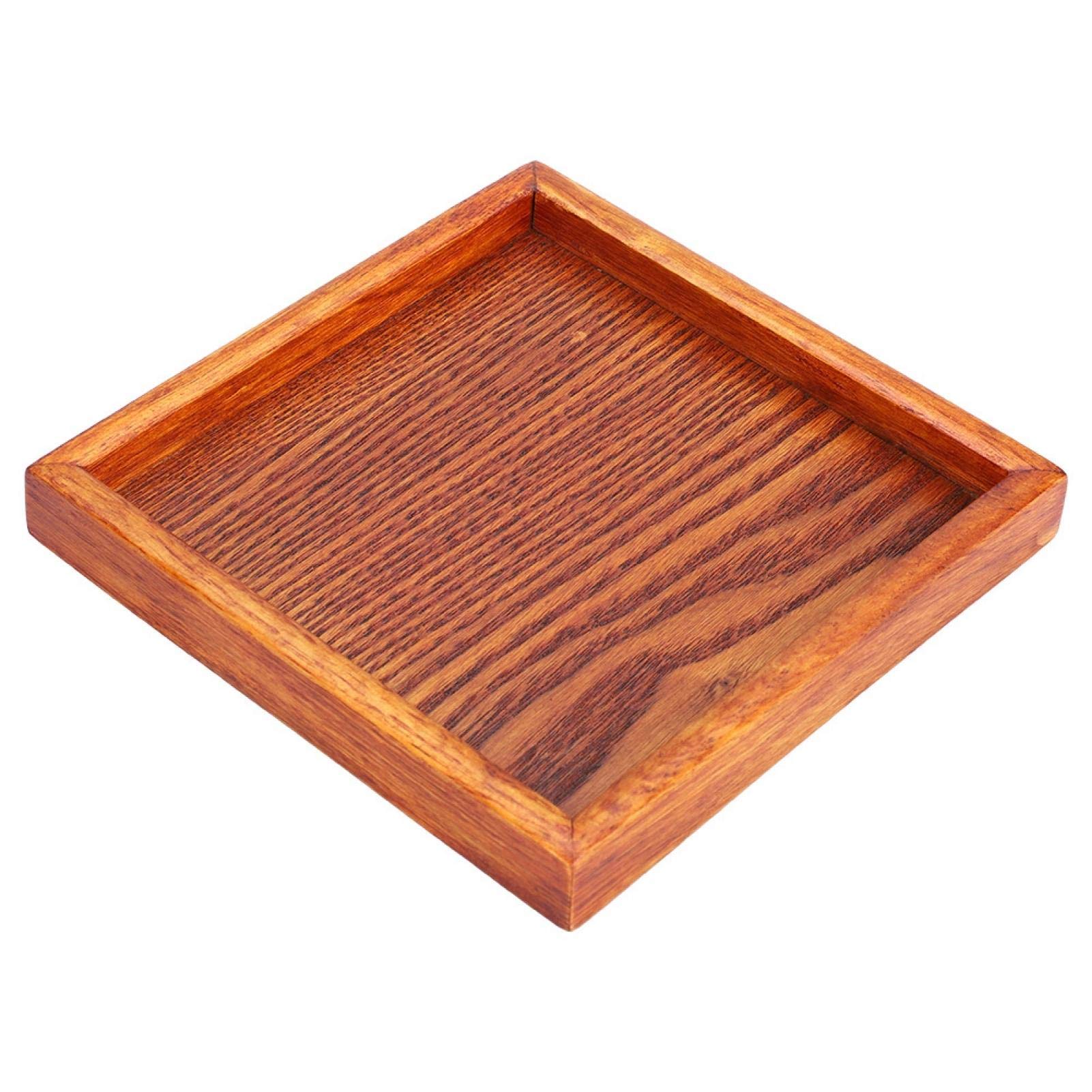 Wooden Trays, Small Square Tray, Tea/Drink Platter, Mini Cup Tray, Portable Small Lovely Square Shape Solid Wood Snack Food Dinning Serving Plate(12.5 * 12.5 * 2)