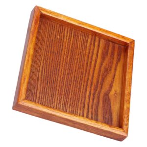 Wooden Trays, Small Square Tray, Tea/Drink Platter, Mini Cup Tray, Portable Small Lovely Square Shape Solid Wood Snack Food Dinning Serving Plate(12.5 * 12.5 * 2)