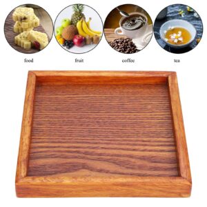 Wooden Trays, Small Square Tray, Tea/Drink Platter, Mini Cup Tray, Portable Small Lovely Square Shape Solid Wood Snack Food Dinning Serving Plate(12.5 * 12.5 * 2)