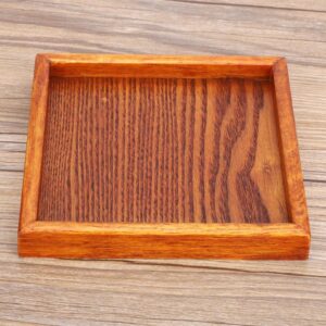 Wooden Trays, Small Square Tray, Tea/Drink Platter, Mini Cup Tray, Portable Small Lovely Square Shape Solid Wood Snack Food Dinning Serving Plate(12.5 * 12.5 * 2)