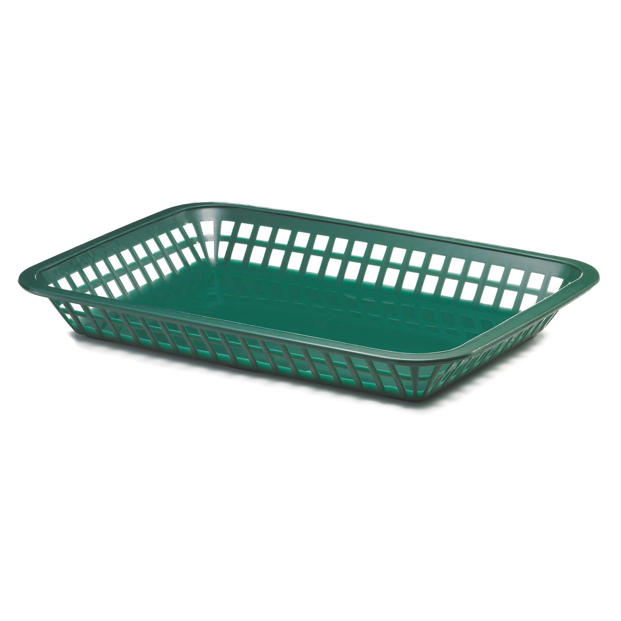 Tablecraft 1079FG Grande Green 11.75 x 8.5 Platter Basket - Dozen