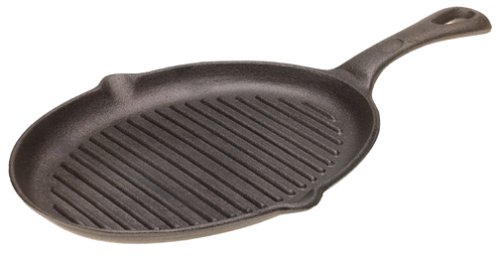 Mr. Bar-B-Q 06108Y Cast-Iron Ribbed Fajita Platter Set