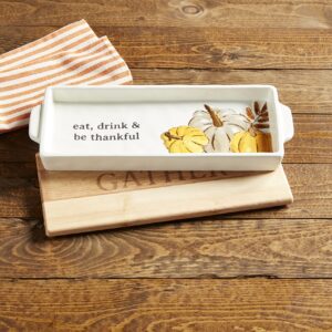 Mud Pie Gather Ceramic Hostess Tray and Serving Board Set, White