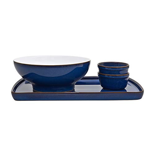 Denby Imperial Blue 2 Piece Small Rectangular Platter Set