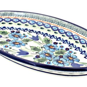 Blue Rose Polish Pottery Ballina Small Oval Platter