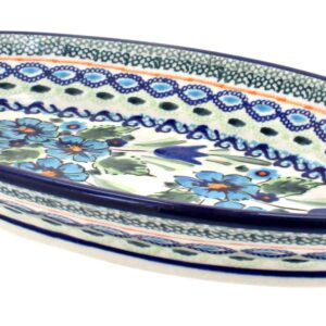 Blue Rose Polish Pottery Ballina Small Oval Platter