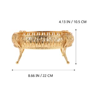 Cabilock 3 Pcs Metal Fruit Plate Appetizer Plates Buddhist Fruit Tray Gold Candy Footed Dessert Plates Snack Plates Dessert Tray Salad Containers Candy Dish Serving Dish Paper Cup The Gold