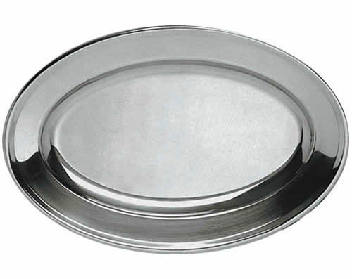 Oval Material Stainless Steel Platters - 21-3/4" x 14-1/2"