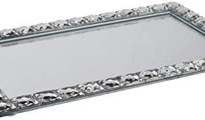 Elegance Mirror Vanity Tray, 9" x 14", Clear