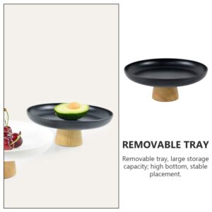 Beaupretty Round Coffee Table Tray 1pc Cosmetic Storage Tray Finishing Tray Bamboo Small Item Earring Tray