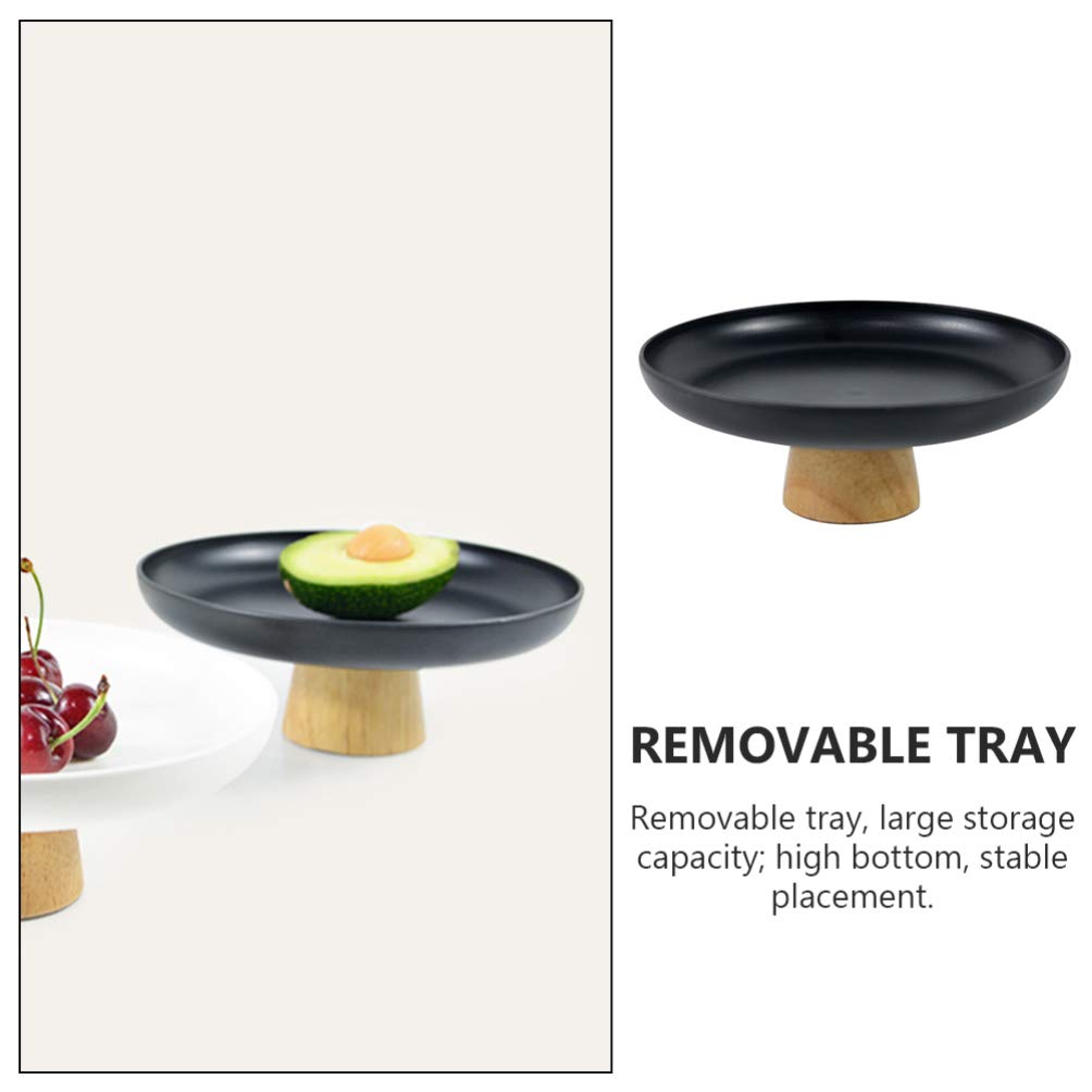 Beaupretty Round Coffee Table Tray 1pc Cosmetic Storage Tray Finishing Tray Bamboo Small Item Earring Tray