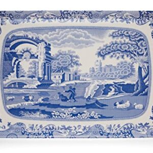 Pimpernel | Large Tray with Handle | Spode Blue Italian Design | Serving Platter | Dessert and Breakfast Tray | Measures 19" x 11.5" | Made of Melamine | Dishwasher Safe