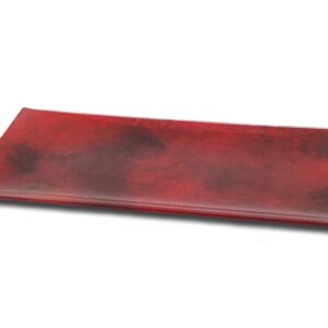 Sand and Water Creations Hand Painted Glass Rectangle Serving Plate 20" Red Black