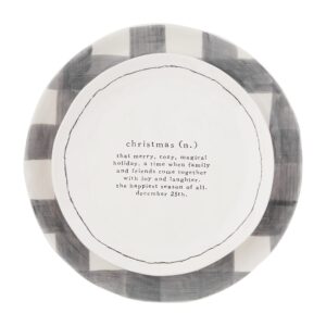 mud pie buffalo check and christmas definition platter set, small 10" dia | large 13" dia