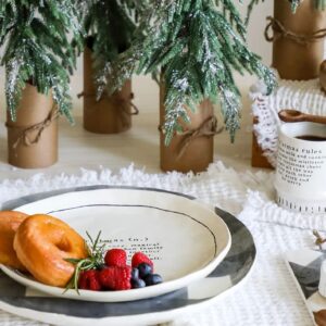 Mud Pie Buffalo Check and Christmas Definition Platter Set, small 10" dia | large 13" dia