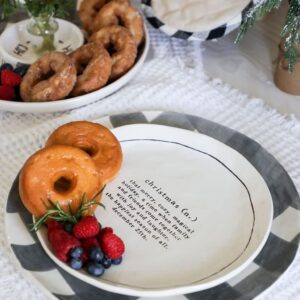 Mud Pie Buffalo Check and Christmas Definition Platter Set, small 10" dia | large 13" dia