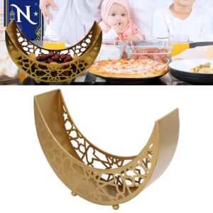 Ramadan Tray Moon Shape Large Capacity 11.8x8.3x3.1in Decorative Iron Serving Tray for Islam Muslim Eid Holiday for Muslim Party Festival Table Decor