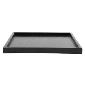 Black Serving Tray, 30cm/11.8in Square Solid Wood Coffee Tea Platter Kitchen Food Serving Trays Dinner Restaurant Decorative Platter for Snack Breakfast Dinner BBQ Party