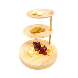 Tiered Wood Cheese Serving Tray Board by Trademark Innovations