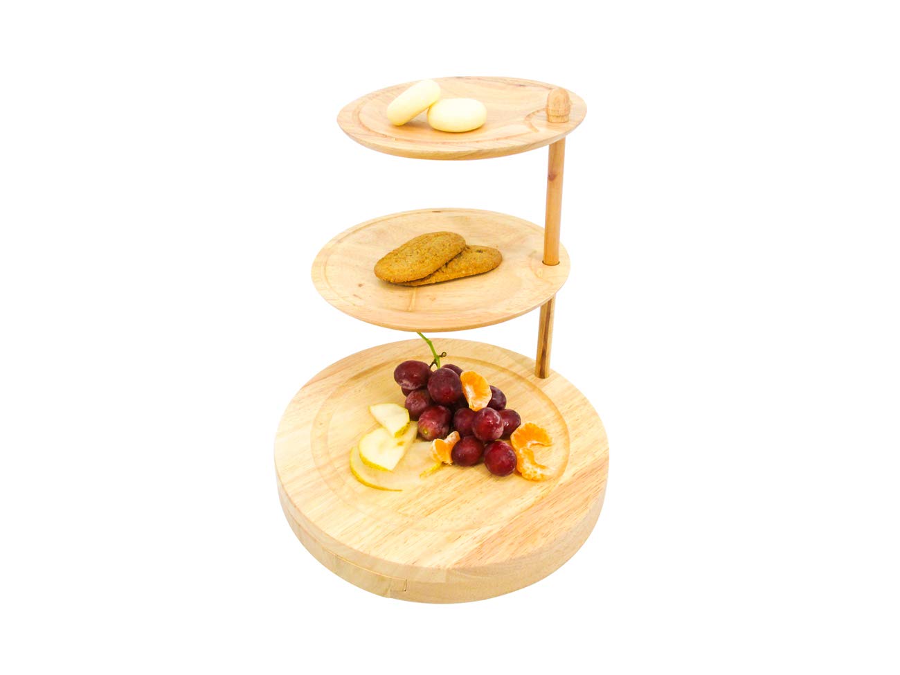 Tiered Wood Cheese Serving Tray Board by Trademark Innovations