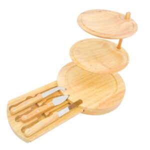 Tiered Wood Cheese Serving Tray Board by Trademark Innovations