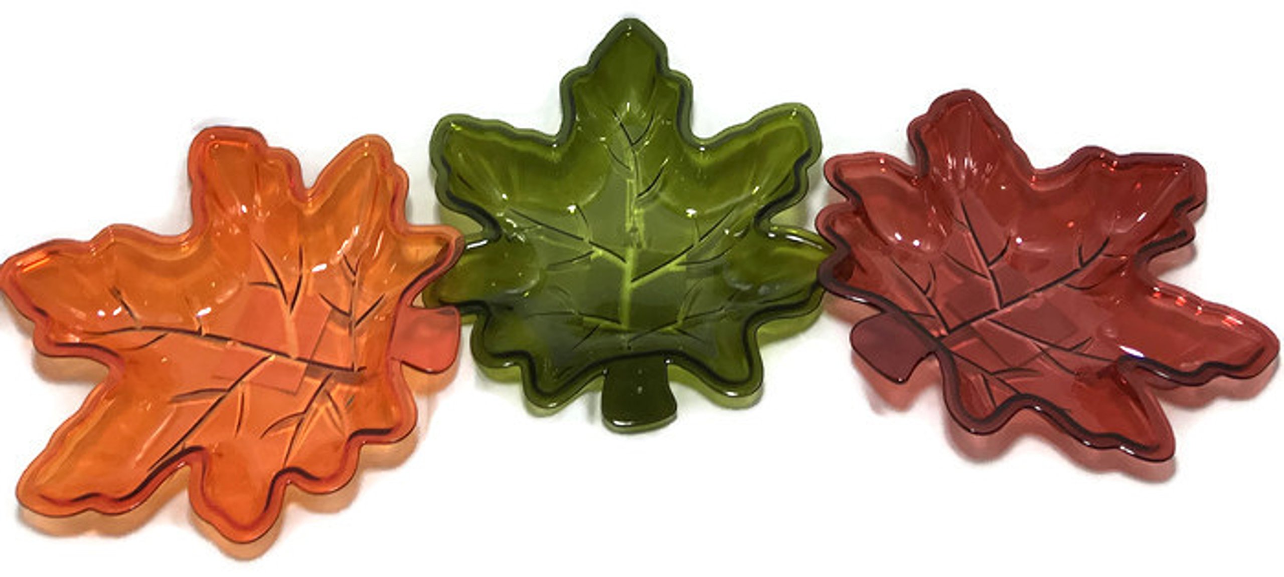 Fall Harvest Leaf Shaped Snack Trays (Set of 3)