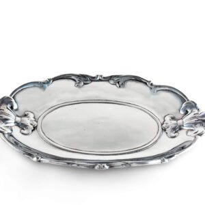 Arthur Court Aluminum Fleur-De-Lis Oval Tray, 13 x 8 inch - Elegant Emblem Design, Versatile for Any Occasion, Freezer & Oven Safe