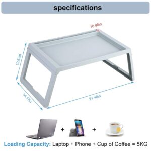 Bed Tray Table Breakfast Serving Tray with Foldable Legs for Sofa, Bed, Food Eating, Working, Used As Laptop Desk Snack Tray Bed Tray for Eating Reading Working Laptop Tray in Bed Sofa Blue