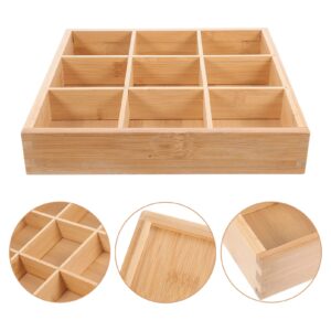 Hemoton Candy Serving Tray Wooden Divided Serving Tray 9 Section Hot Pot Food Plate Nut Candy Snack Storage Organizer Container Fruit Dish Sushi Plate Coffee Table Tray Compartment Serving Platter