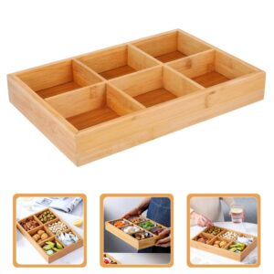 Cabilock Tea Bag Organizer Divided Serving Tray Compartment Snack Bowl Appetizer Platter Veggie Dish Sectional Storage Organizer Plate for Fruit Candy Nut Dessert Charcuterie Tea Organizer