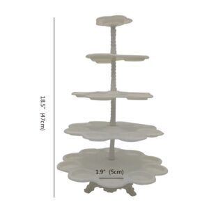 5 Tier Cupcake Stand Holds 27 Cupcakes Holder Round Dessert Tower Tree Display for Wedding Birthday Tea Party Home Plastic White