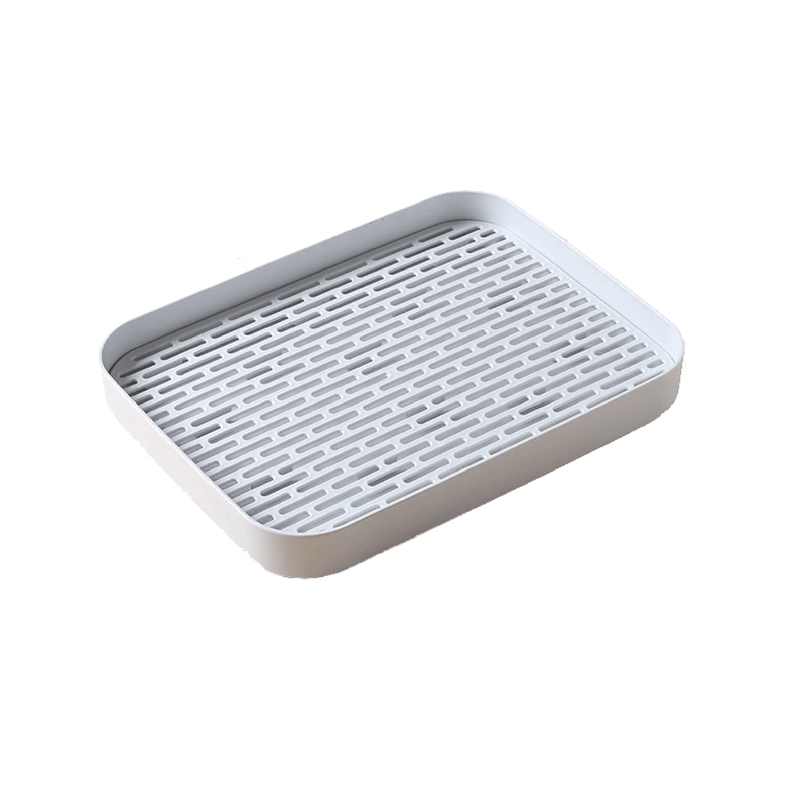 DEPILA Serving Tray Tray Drain Tray Square Tray Multi-Purpose Tray Household Double-Layer Water Tray White Serving Trays for Eating Service Tray (Size : 1)