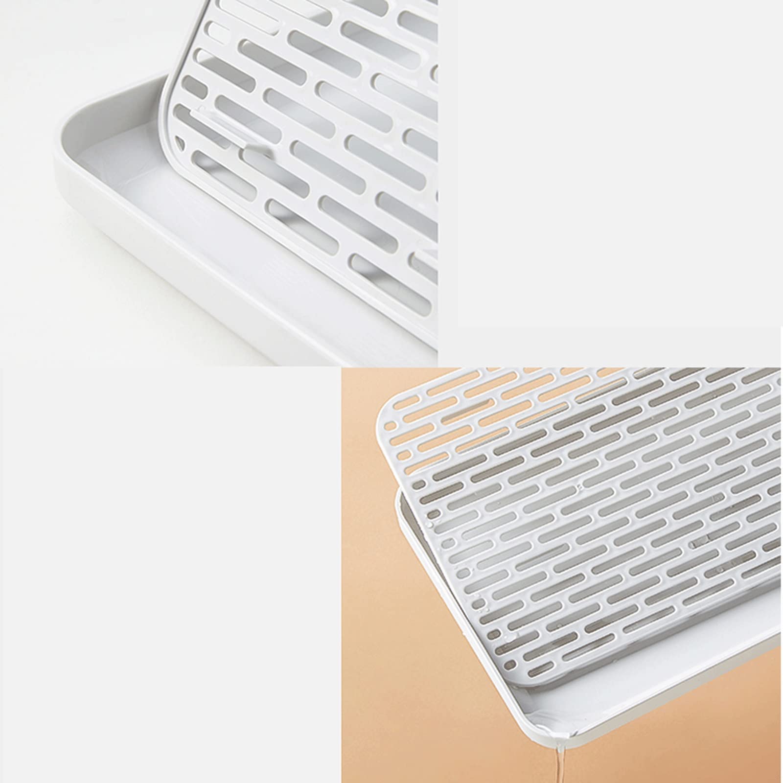 DEPILA Serving Tray Tray Drain Tray Square Tray Multi-Purpose Tray Household Double-Layer Water Tray White Serving Trays for Eating Service Tray (Size : 1)