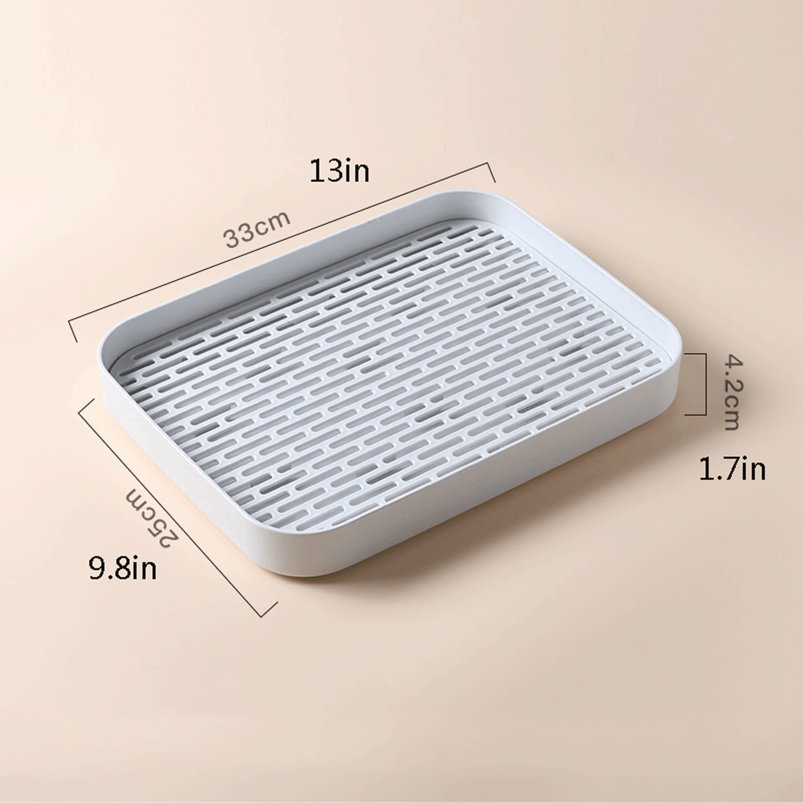 DEPILA Serving Tray Tray Drain Tray Square Tray Multi-Purpose Tray Household Double-Layer Water Tray White Serving Trays for Eating Service Tray (Size : 1)