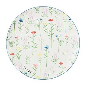 mud pie floral platter, round, 12" dia