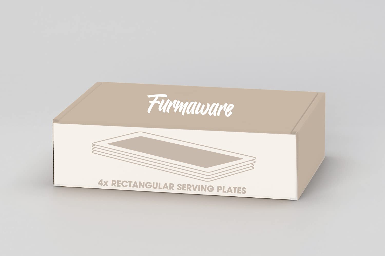 Furmaware 9.7" Rectangle Serving Plates, Ideal for Serving Your Favorite Platter Sized Perfectly for Appetizer, Sushi, Tapas, Taco, Dessert Platters, Raised Lip White Porcelain Tray - Set of 4