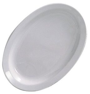 thunder group 12-pack narrow rim platter, 13-1/4 by 9 5/8-inch, white