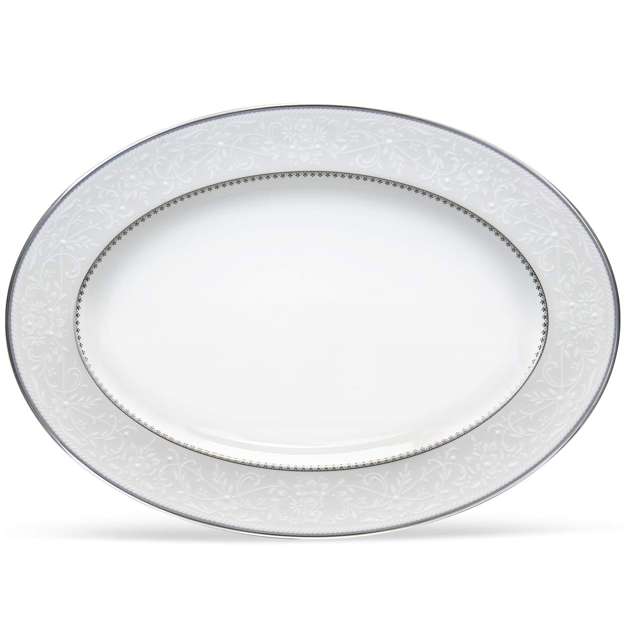 Noritake Brocato Platter, Oval, 14" in White