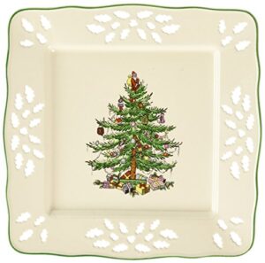 spode christmas tree pierced square tray