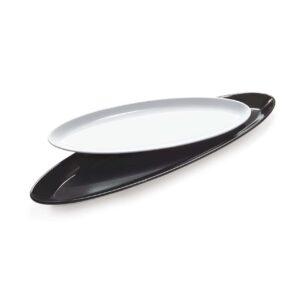 g.e.t. ml-253-bk 1.3 qt, 21" x 6.5" oval platter, black