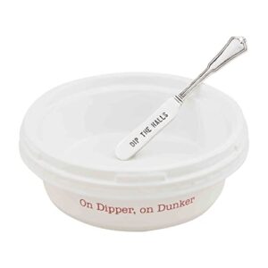 mud pie circa christmas store bought dip set, 6.5" dia, white